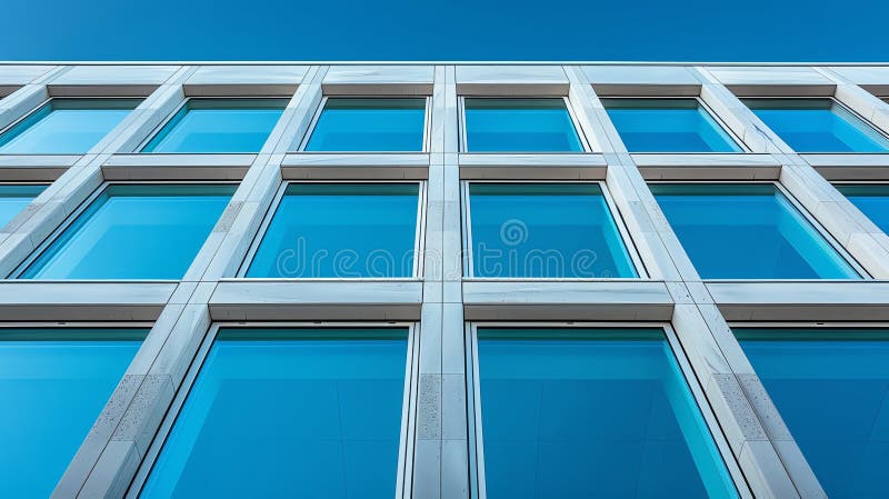 Symmetrical Architecture of a Modern Building, Close-up on the ...