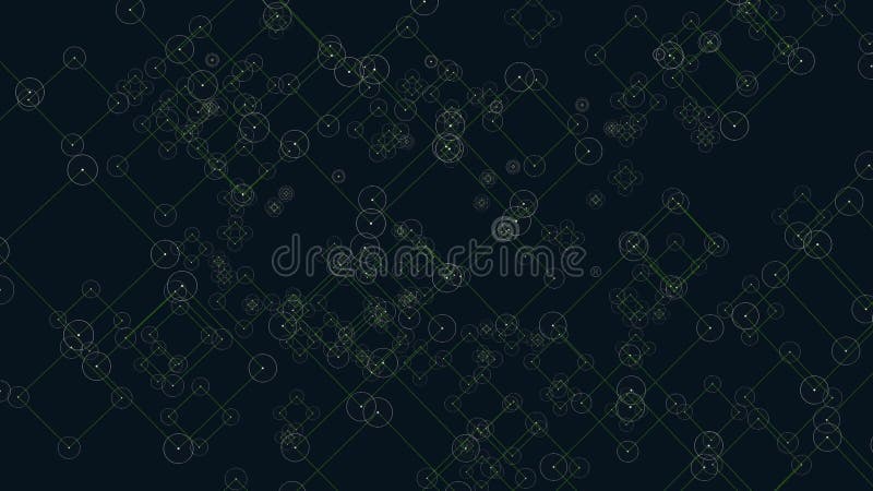 Symmetrical Pattern of Circles and Squares in a Grid on a Black ...