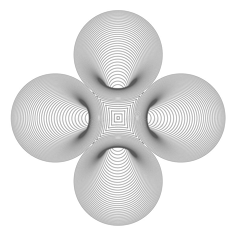 Symmetrical Arrangement of Four Concentric Circular Patterns Forming an ...