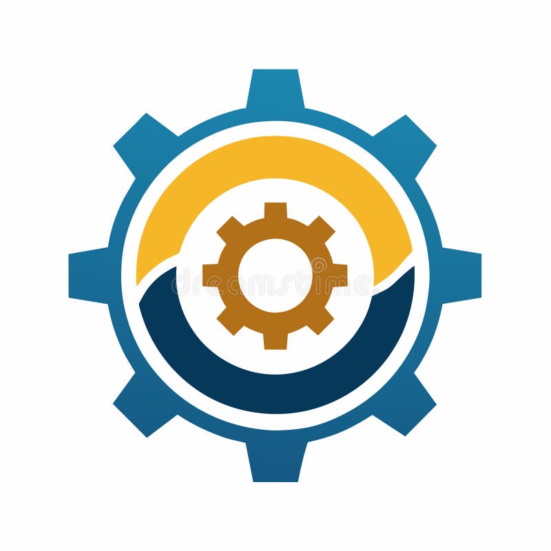 Symmetrical Arrangement of Gear Wheels and Cogs Forming a Logo for a ...