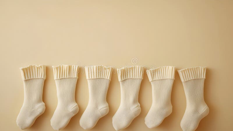 Symmetrical Arrangement of Light Beige Stockings Stock Illustration ...
