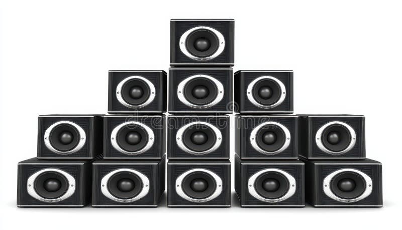 Stacked Audio Speakers Arranged in a Pyramid for Impressive Sound ...