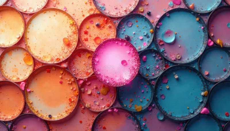 Symmetrical Arrangement of Overlapping Circles, Monochrome Palette ...