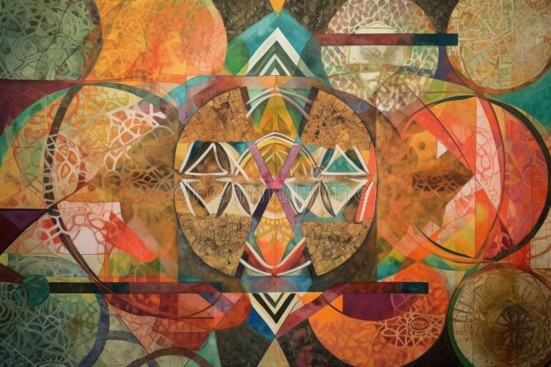 A Symmetrical Arrangement of Shapes, Colors and Textures in a Work of ...