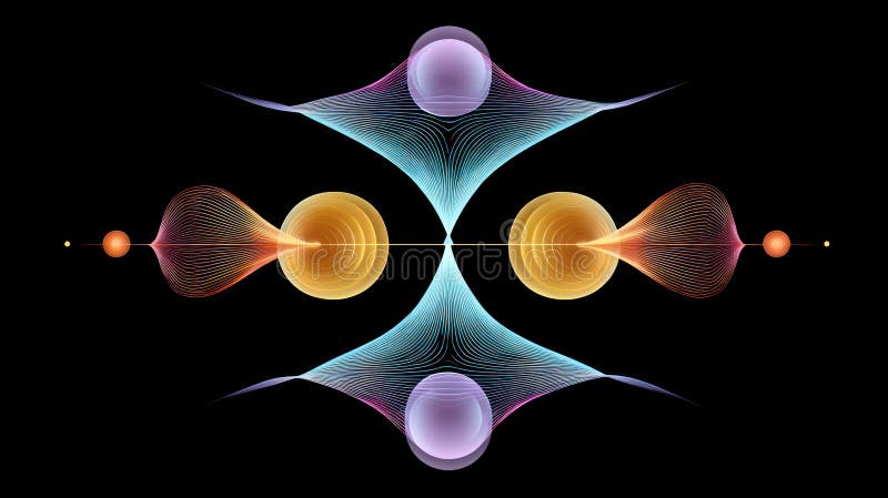 Symmetrical Atomic Energy Field with Glowing Orbiting Wave Patterns ...