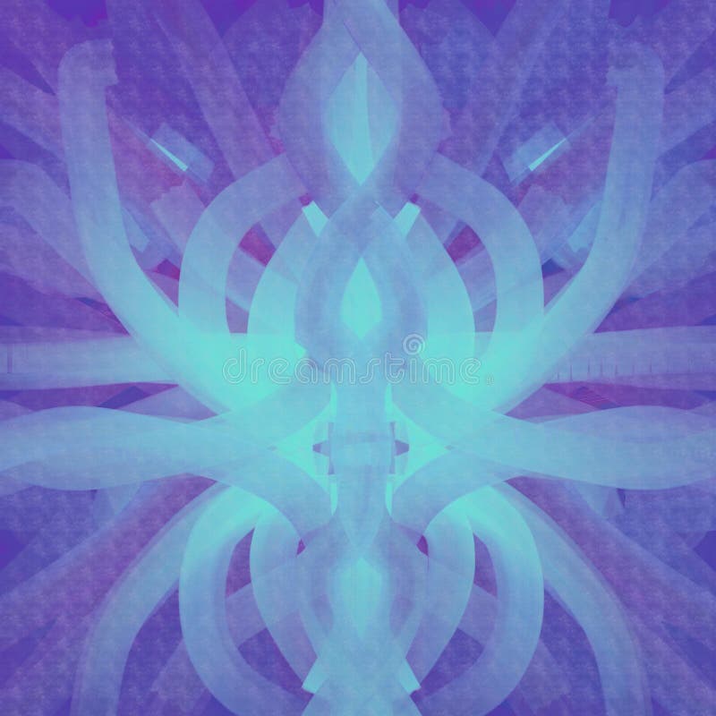 Symmetrical Background Paint in Azure and Violet Stock Illustration ...