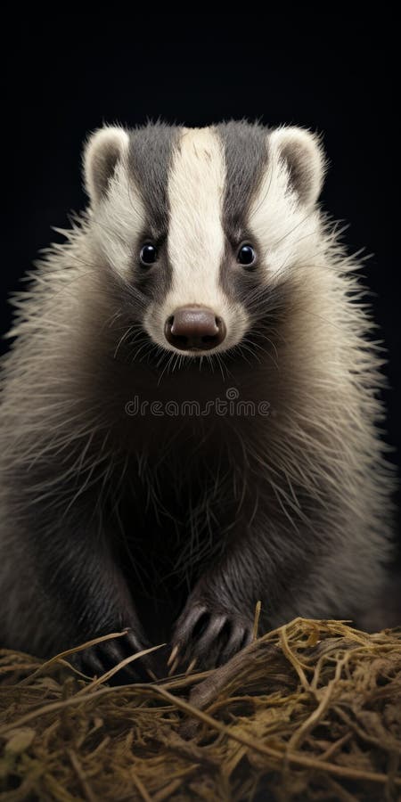 Symmetrical Badger Image with Minimal Background - Perfect for Mobile ...