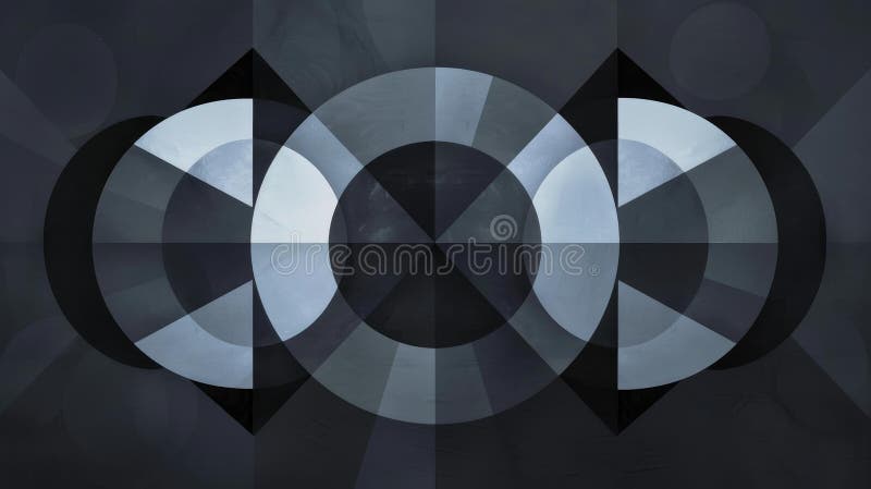 Symmetrical Balance Dark Geometric Artwork with Interlocking Shapes ...