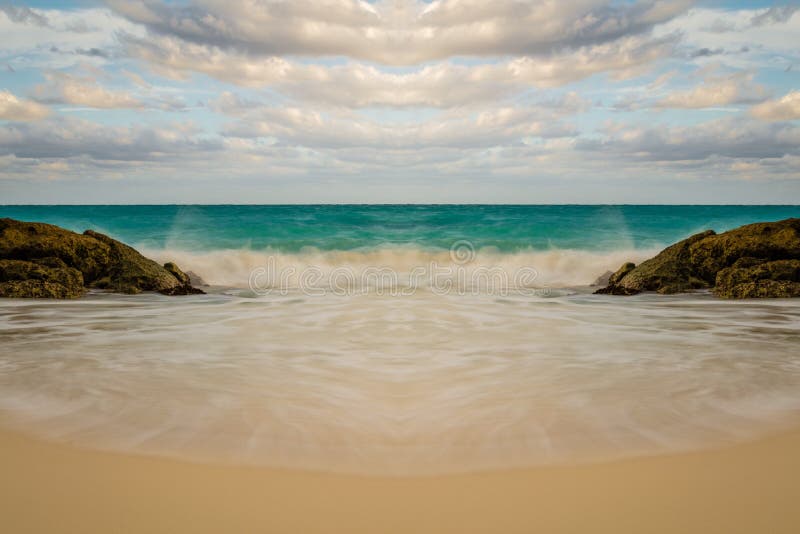 Symmetrical Beach Waves - Landscape Stock Photo - Image of light, surf ...