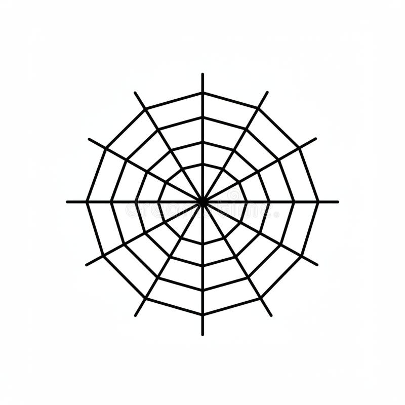 A Symmetrical Black Spider Web Design on a White Background. the Web ...