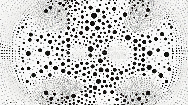 Symmetrical Black and White Dot Pattern Design Stock Illustration ...