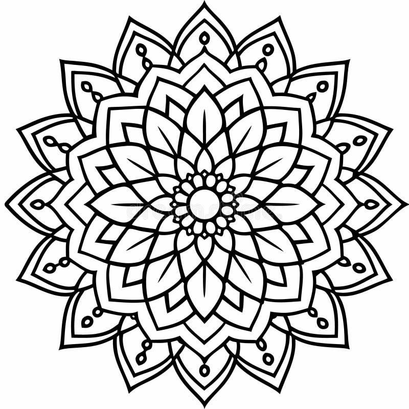 Intricate Floral Mandala Design with Geometric and Organic Elements ...