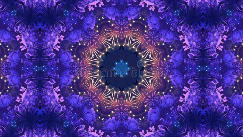 A Symmetrical Blue Abstract Pattern with Star-like Shapes and Sparkling ...
