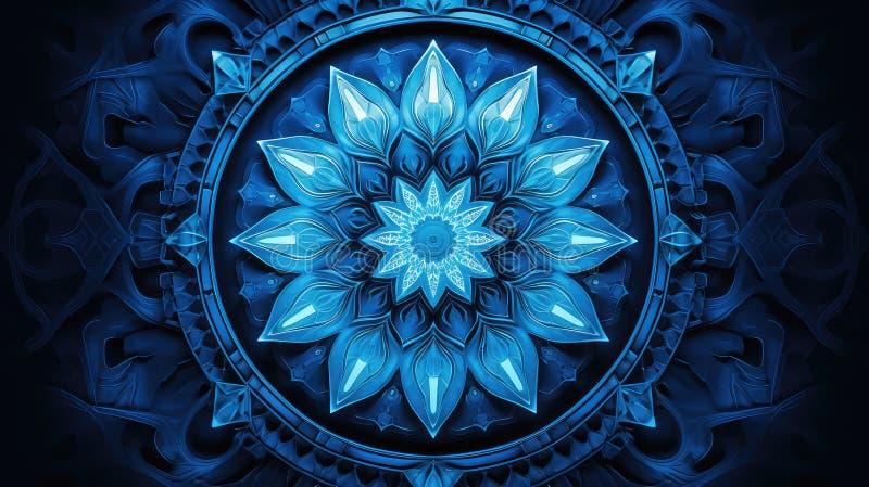 Symmetrical Blue Background Pattern Stock Illustration - Illustration ...