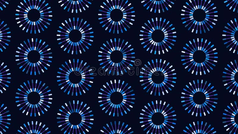 Symmetrical Blue Circle Pattern on Black Background Stock Video - Video ...