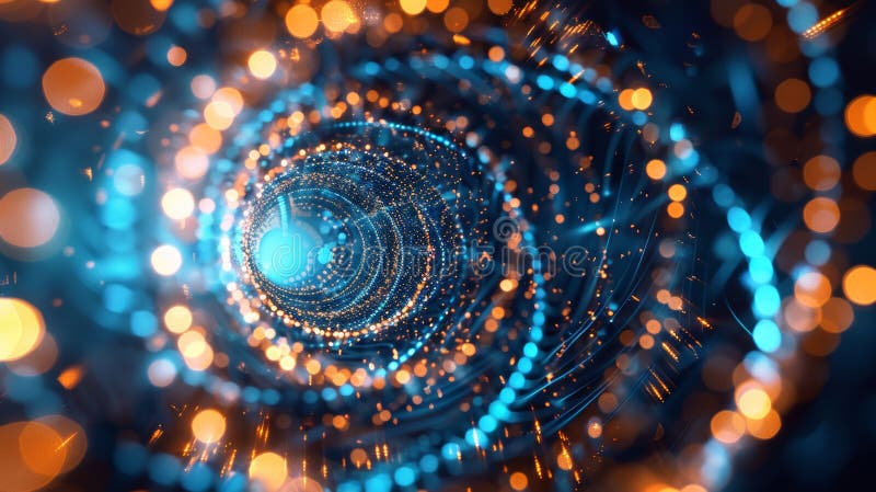 Symmetrical Blue Double Helix Abstract Background with Golden Ratio ...