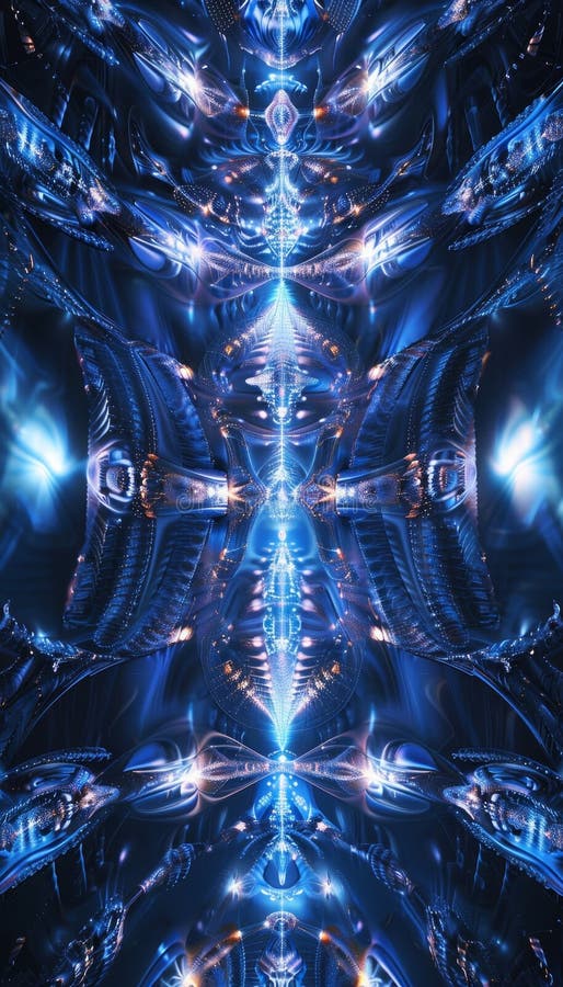 Symmetrical Blue Double Helix Abstract Background with Golden Ratio ...