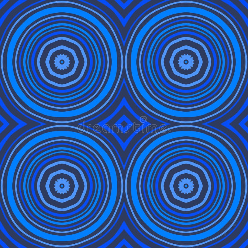 Symmetrical Circle Design in Blue Stock Illustration - Illustration of ...