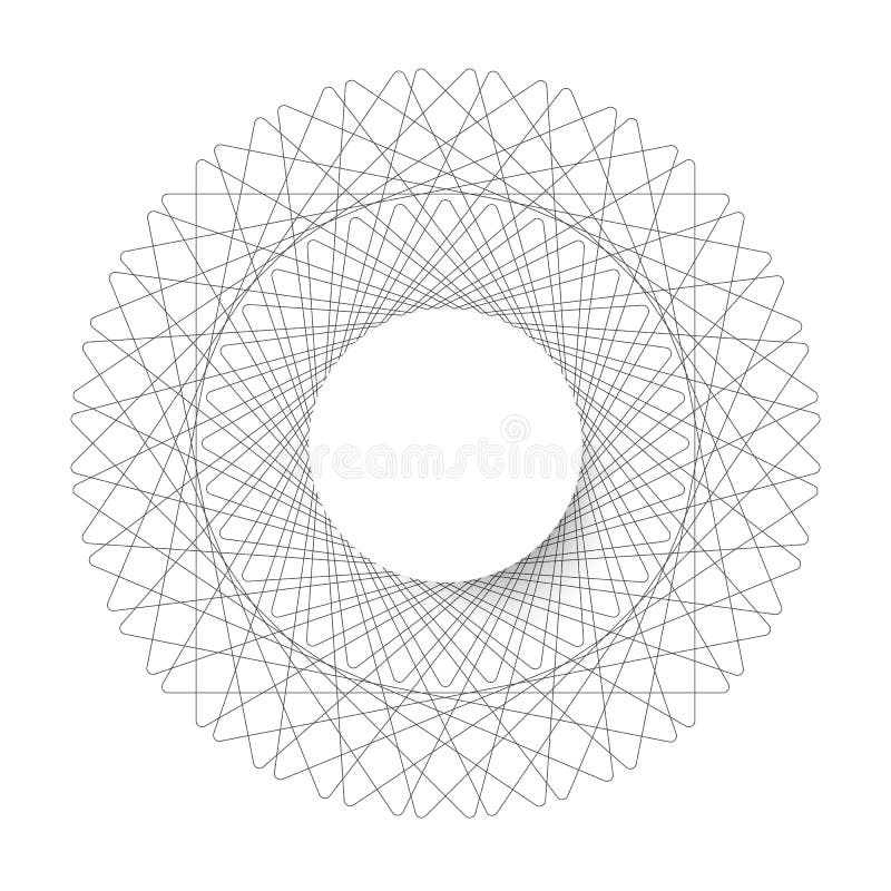 Symmetrical Circle. Guilloche Circle Shape. Vector Illustration. Stock ...