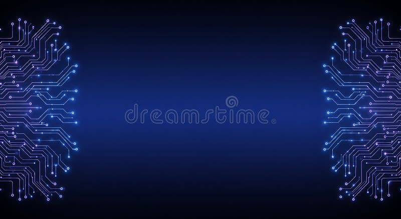 Symmetrical Circuit Board Design: Futuristic Technology Background ...