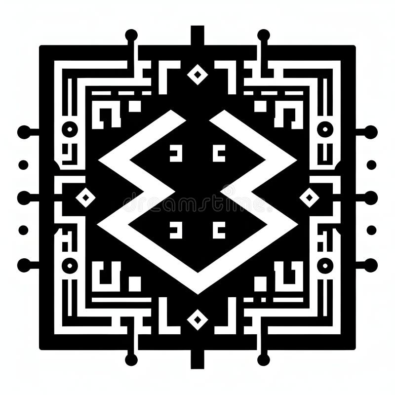 A Symmetrical, Circuit-like Design of Bold Geometric Shapes, Lines, and ...