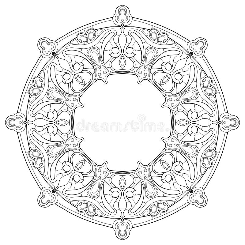 Symmetrical Circular Pattern Stock Illustration - Illustration of ...