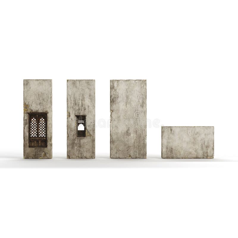 Symmetrical Composite of Four Rectangular Blocks of Concrete. 3d ...