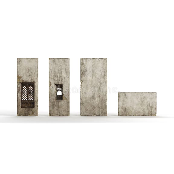 Symmetrical Composite of Four Rectangular Blocks of Concrete. 3d ...