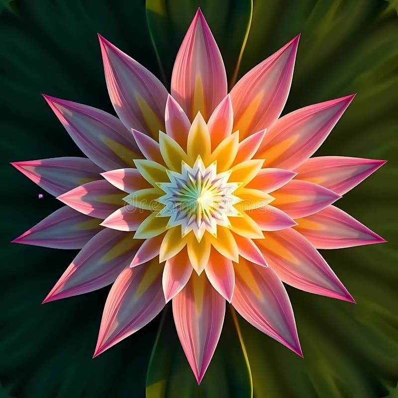 Lotus Flower Showcasing Artistic Geometry and Detail by AI Generated ...
