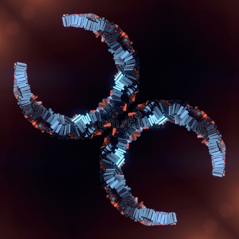 Symmetrical Composition of Metal Rectangles Formed into Half Rings on a ...
