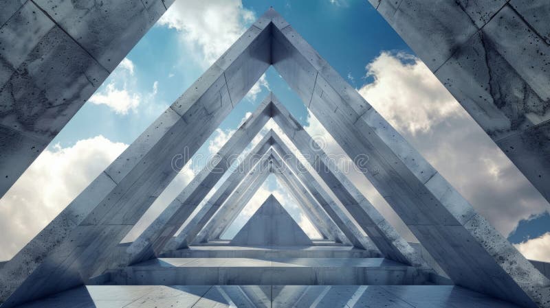 A Symmetrical Composition of Triangular Structures Forming a Pyramid at ...