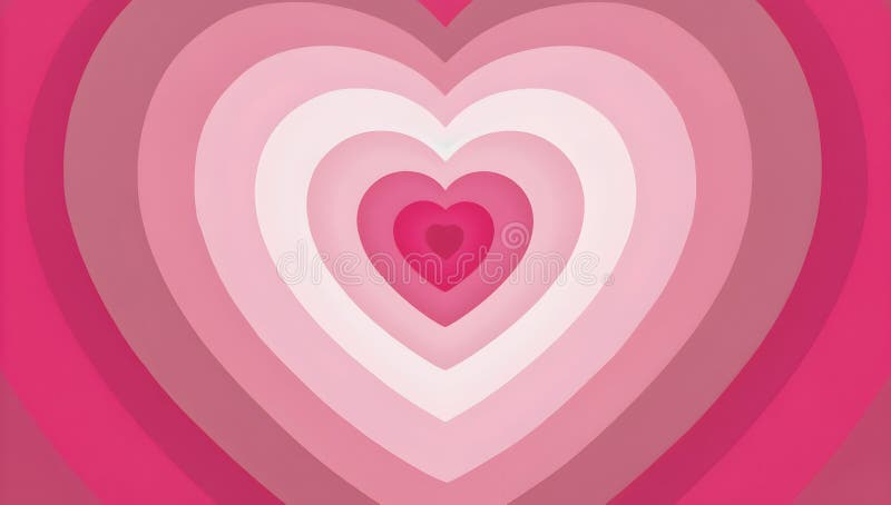 Symmetrical Concentric Hearts Design in Shades of Pink Stock ...