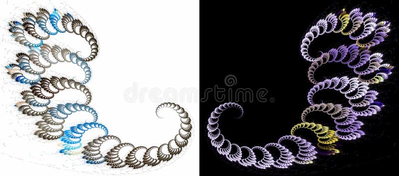Symmetrical Curls are Composed of Small Spirals. Two Abstract Fractal ...
