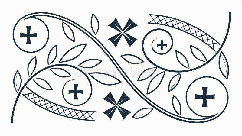 Symmetrical Decorative Botanical Design with Positive Symbols Elements ...