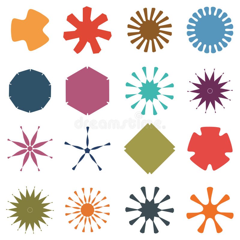 Symmetrical Design Elements Set Isolated, Logo Elements Stock Vector ...