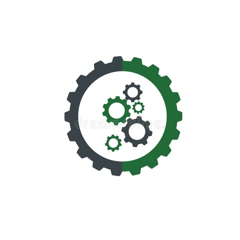 Symmetrical Design Featuring a Large Gear with Interlocking Teeth, Half ...