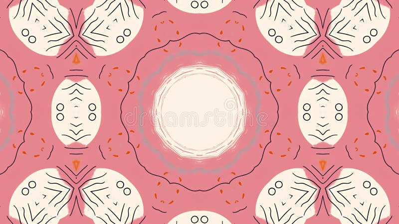 A Symmetrical Design Featuring Soft Shapes, Leaves, and Dots in Pastel ...