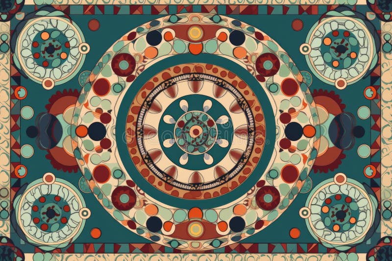 A Symmetrical Design with Repeating Patterns of Circles, Triangles, and ...