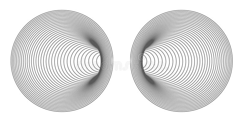 Symmetrical Design of Two Mirrored Circles with Concentric Black Lines ...