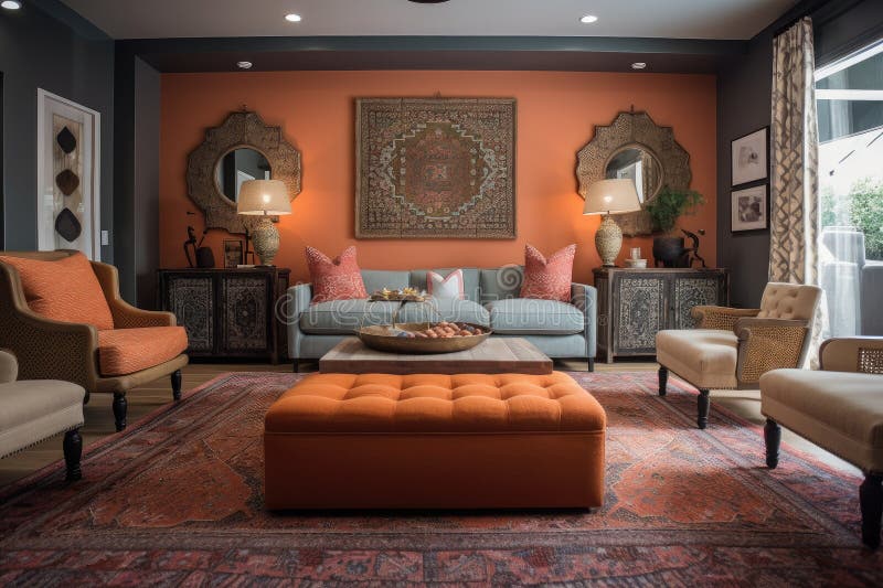 Symmetrical Design with Unexpected Details and Color Combinations Stock ...