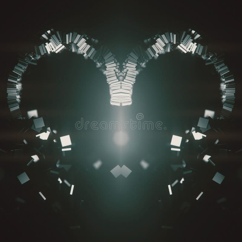 Symmetrical Digital Illustration Composed of Shiny Metallic Rectangular ...