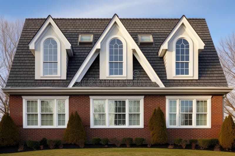 Symmetrical Display of Dormer Windows on Dutch Colonial Style Home ...