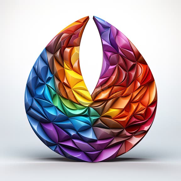 Symmetrical Drop-shaped Pin or Brooch Made with Colored Crystals Stock ...