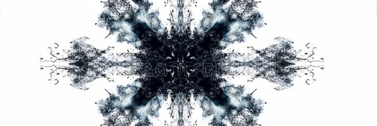 Symmetrical Explosion Forming Mandala Minimal on White Stock Image ...