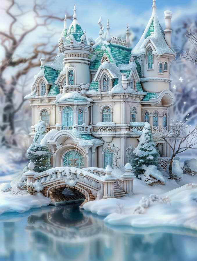 The Symmetrical Facade of a Renaissance Building is Mirrored in the Icy ...