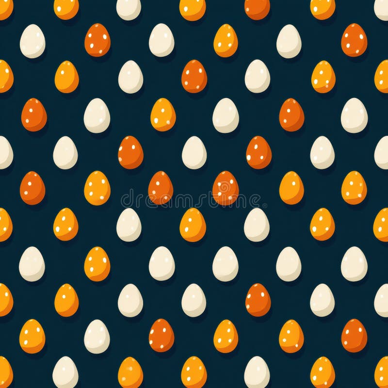 Symmetrical Flat Pattern Featuring Small Egg Icons in Various Colors on ...