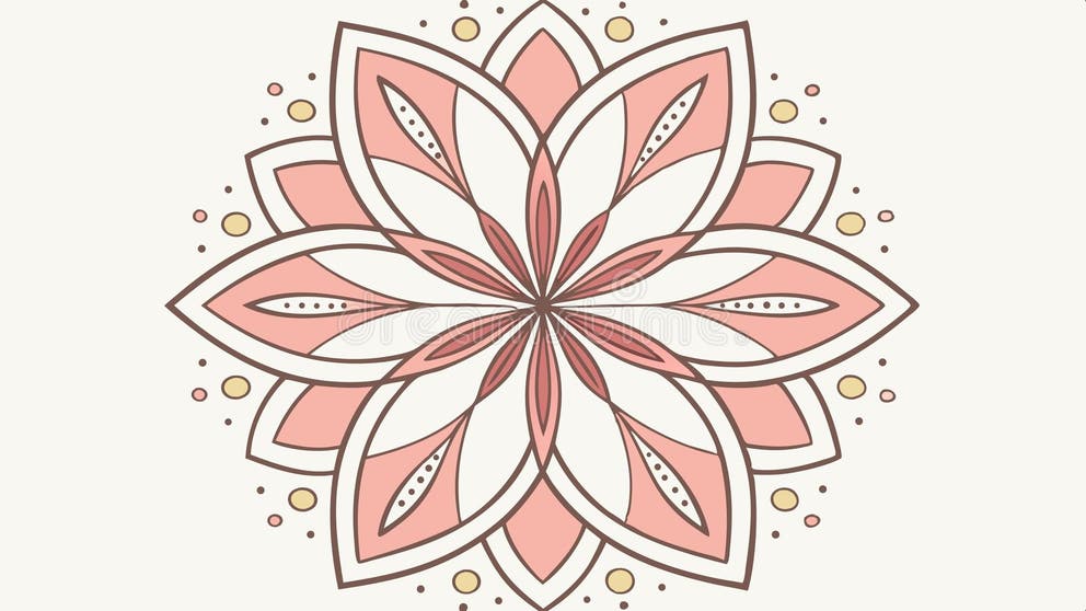Symmetrical Floral Pattern in a Circular Arrangement. Vector Design ...