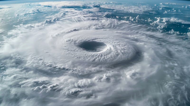 The Symmetrical Formation of a Hurricanes Eye Visible from a Satellites ...