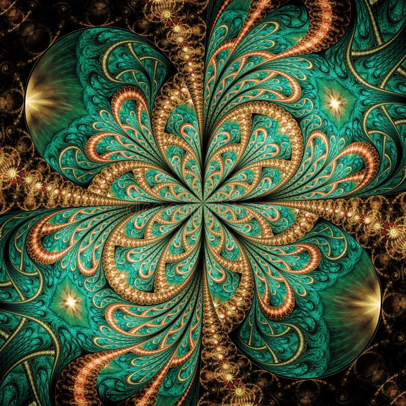 Symmetrical Fractal Flower, Digital Artwork for Graphic Stock ...
