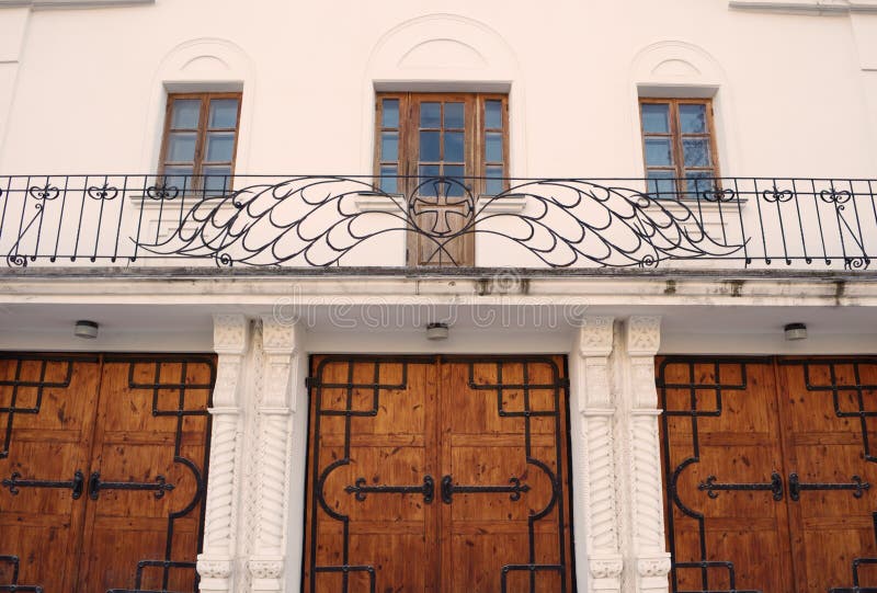 Symmetrical Front View on the Gate and Fence Stock Photo - Image of ...